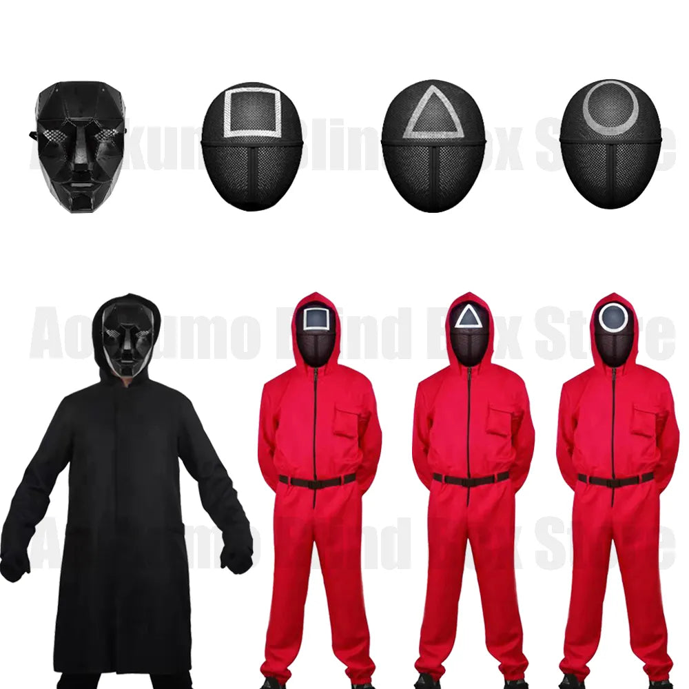 Squid Game Netflix Red Cosplay Costume Outfit, Squid Game Halloween