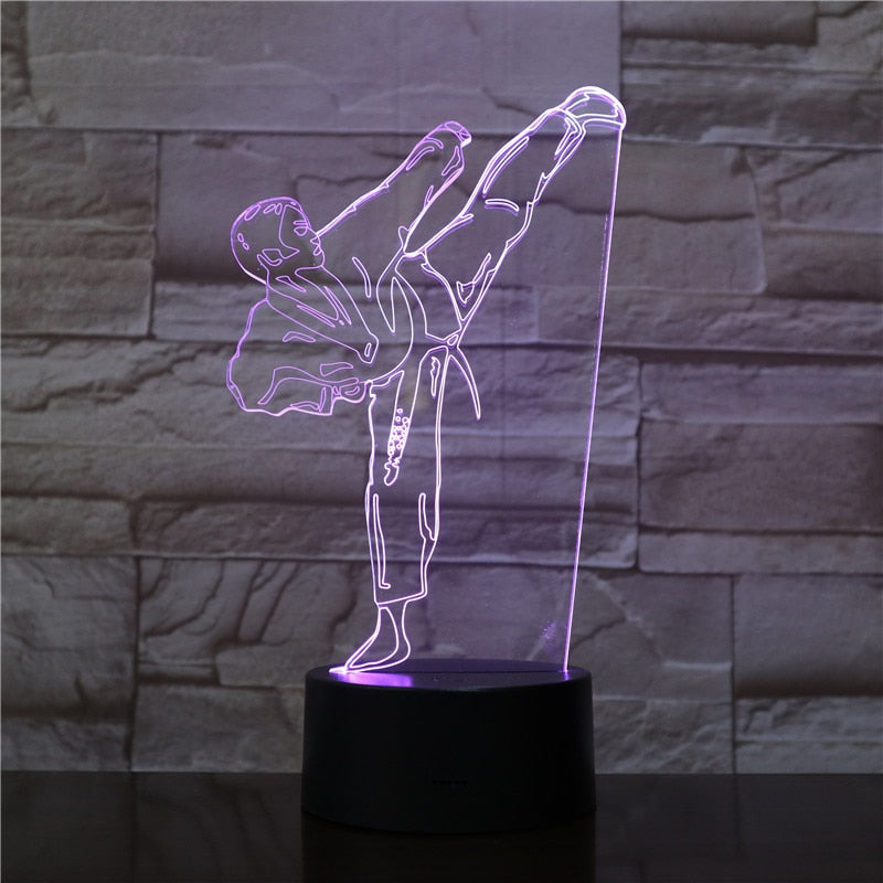Martial Arts Taekwondo 3D Led Lamp